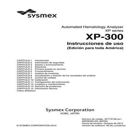 Xp 300 - manual usuario es - sysmex - roche | PDF