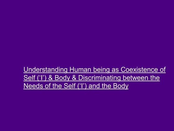 Understanding the human being as co existence of self | PPTX | Family ...