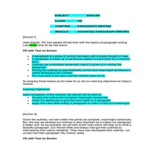 X paragraph writing_1 | DOC