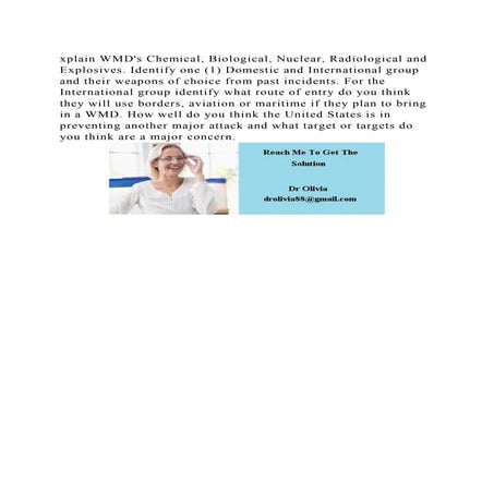 xplain WMDs Chemical, Biological, Nuclear, Radiological and Explosi.docx