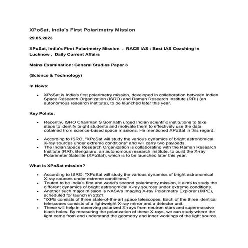 XPoSat, India's First Polarimetry Mission.pdf
