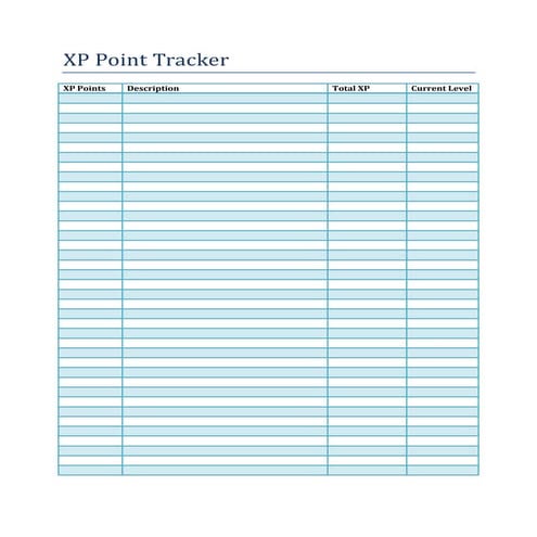 XP Point Tracker | DOCX