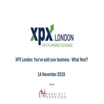 XPX London Chapter Event - November 2019 | PPTX