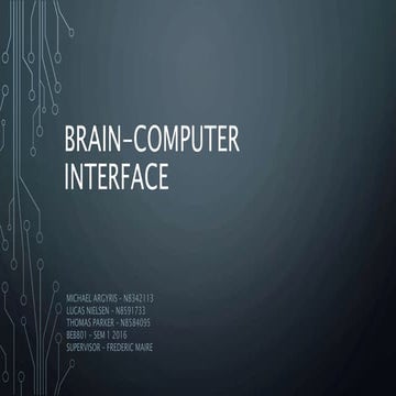 BEB801 - Brain Computer Interface Presentation | PPTX