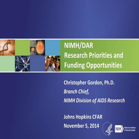 NIMH/DAR Research Priorities and Funding Opportunities | PPTX
