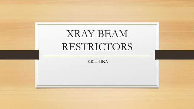 Beam restriction technique and devices.pptx
