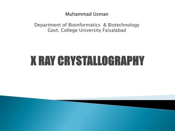 X ray crystallography. presentation | PPT