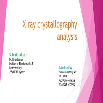 X ray crystallography analysis | PPTX