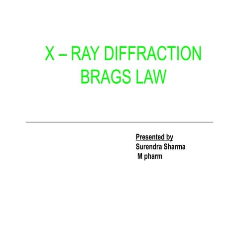 X ray diffraction | PPT