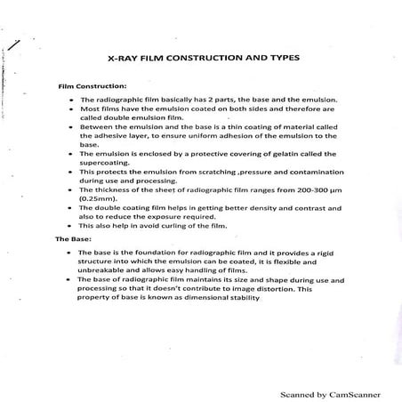 X ray film construction and types | PDF