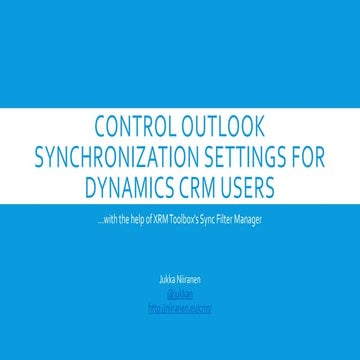 Control Outlook Synchronization Settings For Dynamics Crm Users Ppt