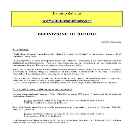 DEFINIZIONE DI RIFIUTO | PDF