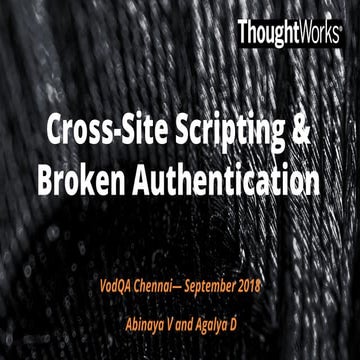 Xss And Broken Authentication Ppt
