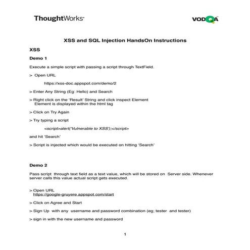 Xss And Sql Injection Workshop Steps Pdf 