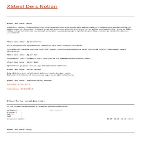 Xsteel ders-notlari | PDF