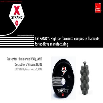 XSTRAND™ high performance composite filaments for additive ...