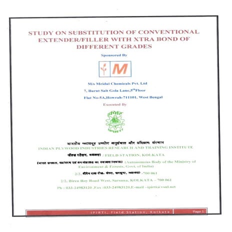 XTRABOND Literature (Study on XTRABOND Extenders by IPIRTI) | PDF