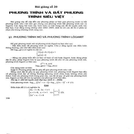 Xuctu.com cd pt_hpt_bpt_phuong_trinh_bat_phuong_trinh_sieu_viet | PDF