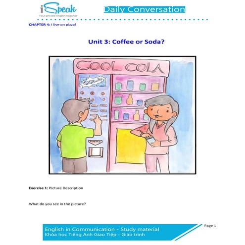 Chapter 4 unit 3. coffee or soda | PDF
