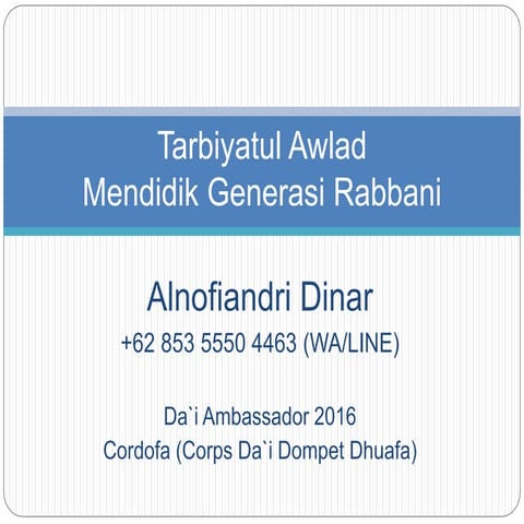 Tarbiyatul awlad | PPTX