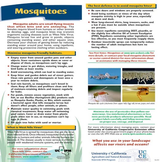 Mosquitoes Quick Tips Natural Pest Control | PDF