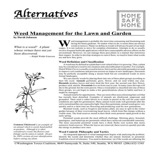 Weed Management for the Lawn and Garden | PDF | Gardening | Home & Garden