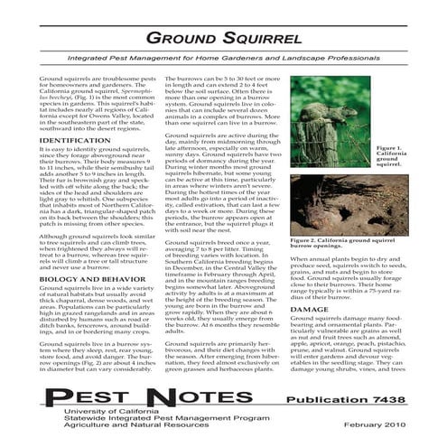 California Ground Squirrel Integrated Pest Management | PDF