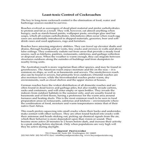 Cockroaches Natural Pest Control | PDF
