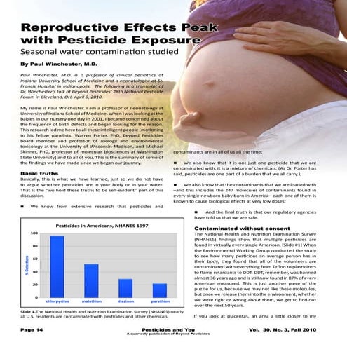 Reproductive Effects Peak with Pesticide Exposure | PDF