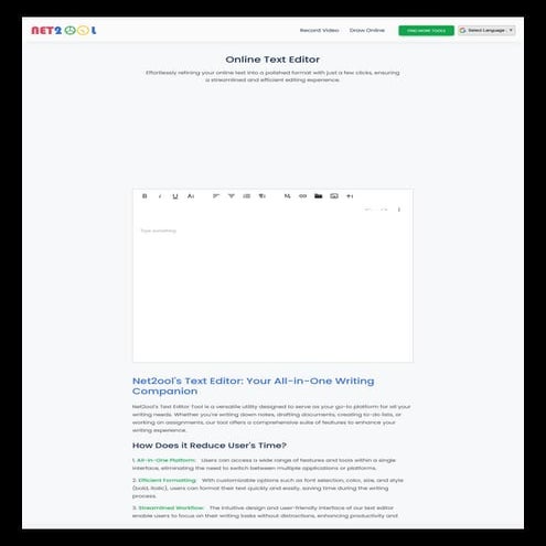 What is an online text editor tool - Net2ool | PDF