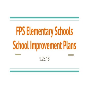 Elementary Schools Improvement Plan - Update | PPT