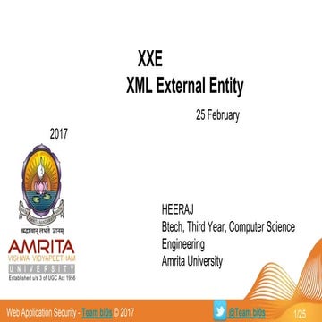 Xxe Xml External Entity Ppt