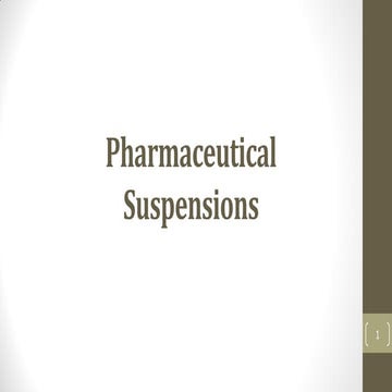 Pharmaceutical Suspension | PDF
