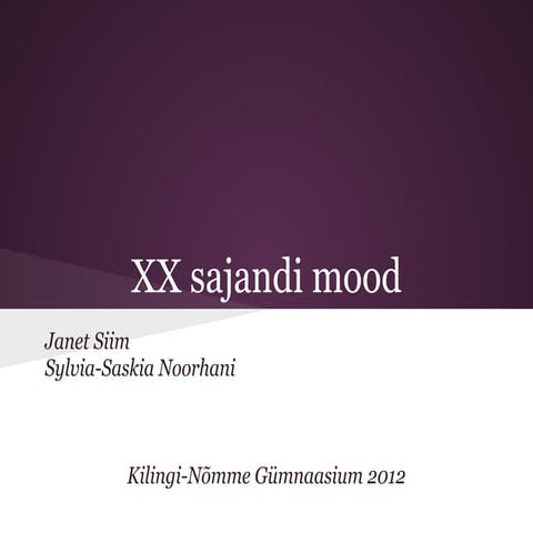 Xx sajandi mood | PDF