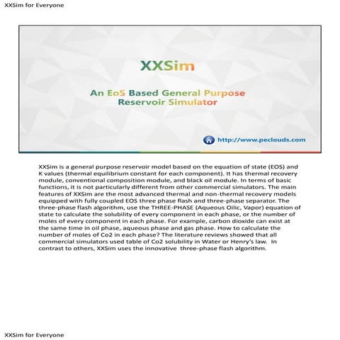 Xxsim An Eos Based General Purpose Reservoir Simulator Pdf