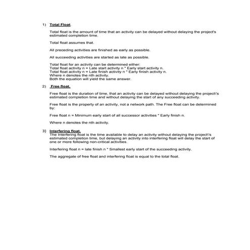 Float in Projects | PDF