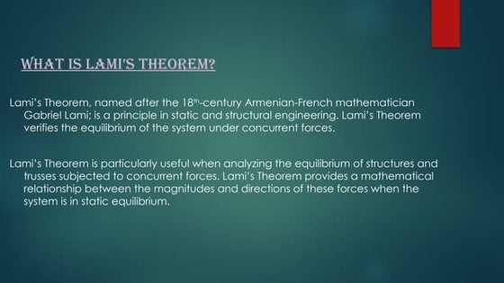 Lami's theorem | PPTX