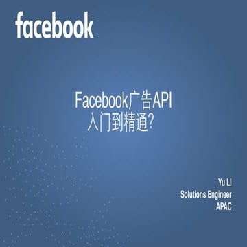 Facebook广告API 101 | PDF
