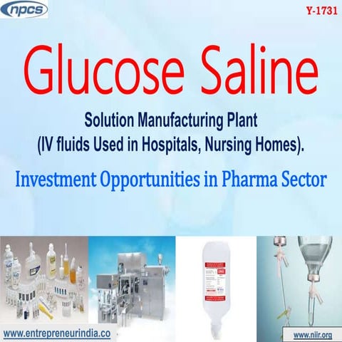 Glucose Saline Solution Manufacturing Plant (IV fluids Used in ...