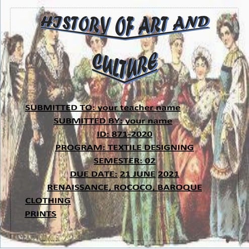 clothing and prints of renaissance, baroque and rococo time period | PDF
