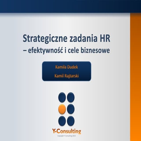 Y-Consulting - Strategiczne zadania HR | PDF