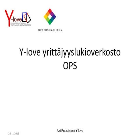 Y love ops opetushallitus | PPT