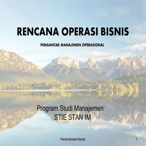 Rencana Operasi Business Plan | PPTX