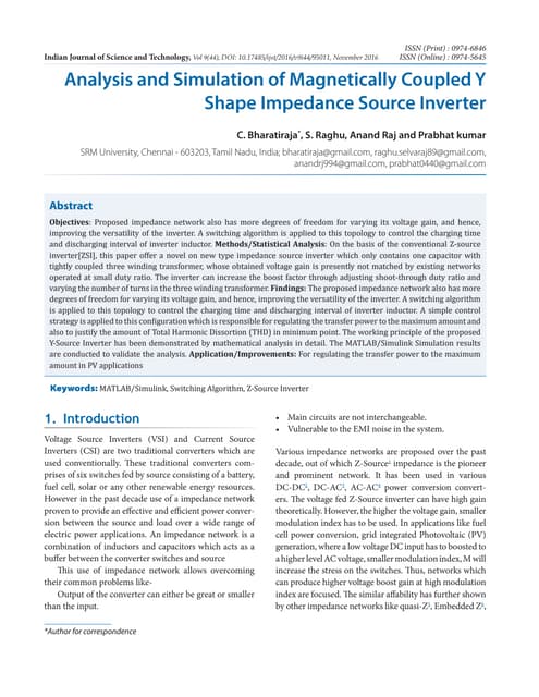 Simulation and Implementation of Quasi-Z-Source Based Single-stage Buck/boost Inverter Fed ...
