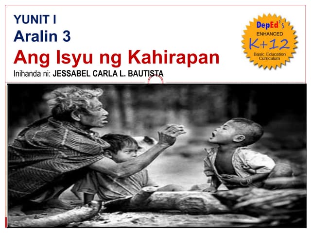 A presentation about "Panitikan Hinggil sa Kahirapan". | PPTX