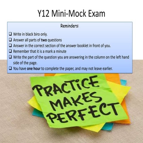 Y12 mini mock exam | PPTX