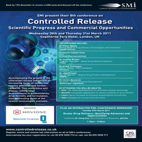 Controlled Release conference, London, 30th-31st March | PDF