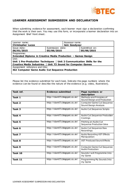 Learner assessment submission declaration | PDF