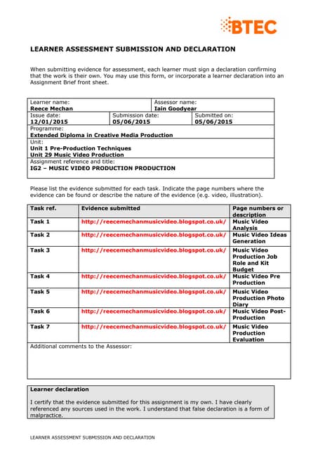 Y1 games ig2 learner assessment submission declaration | PDF