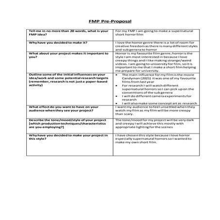 Y2 fmp pre proposal 2022 | PDF